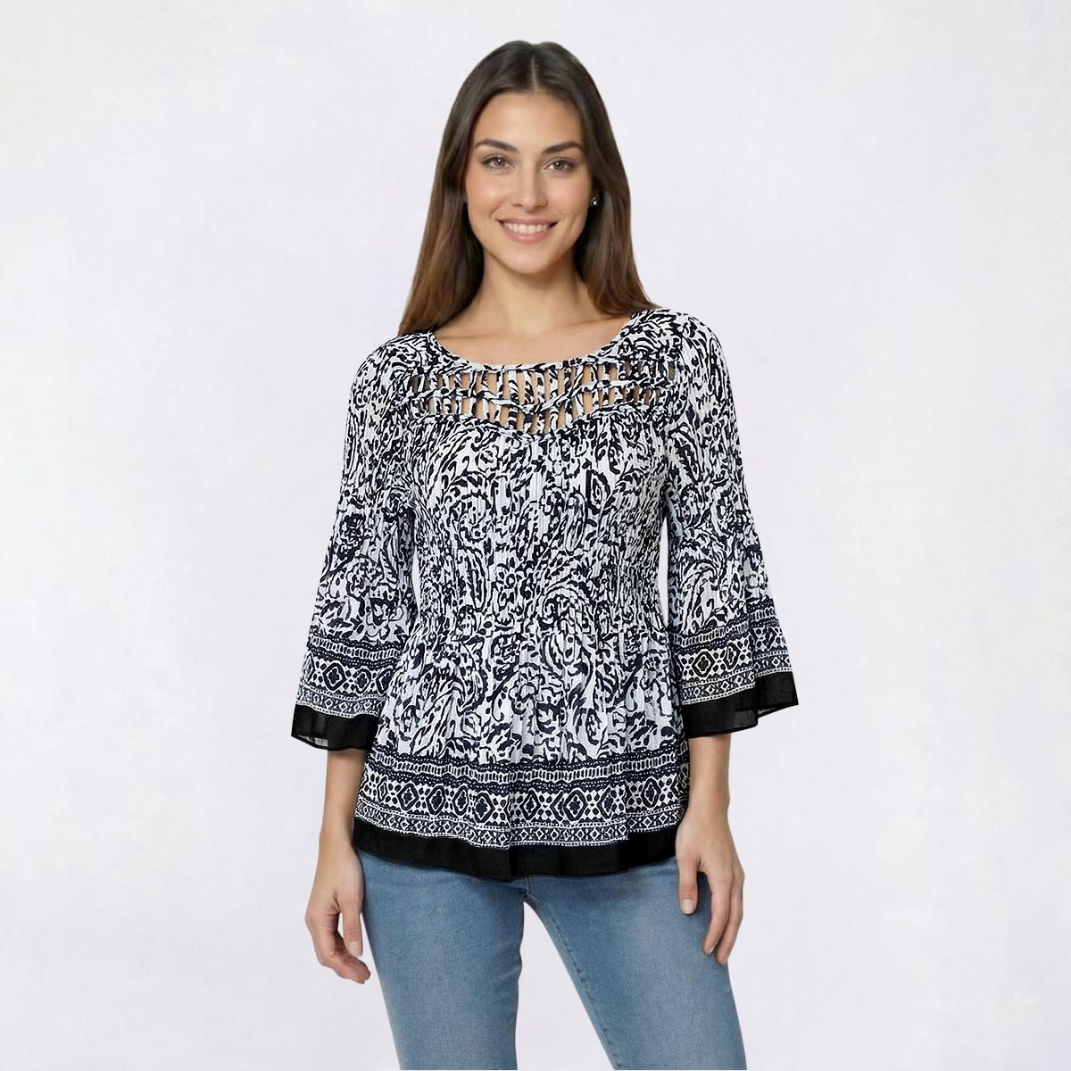 Click here for Petite Floral & Ivy Paisley Lattice Neck Pleater B... prices